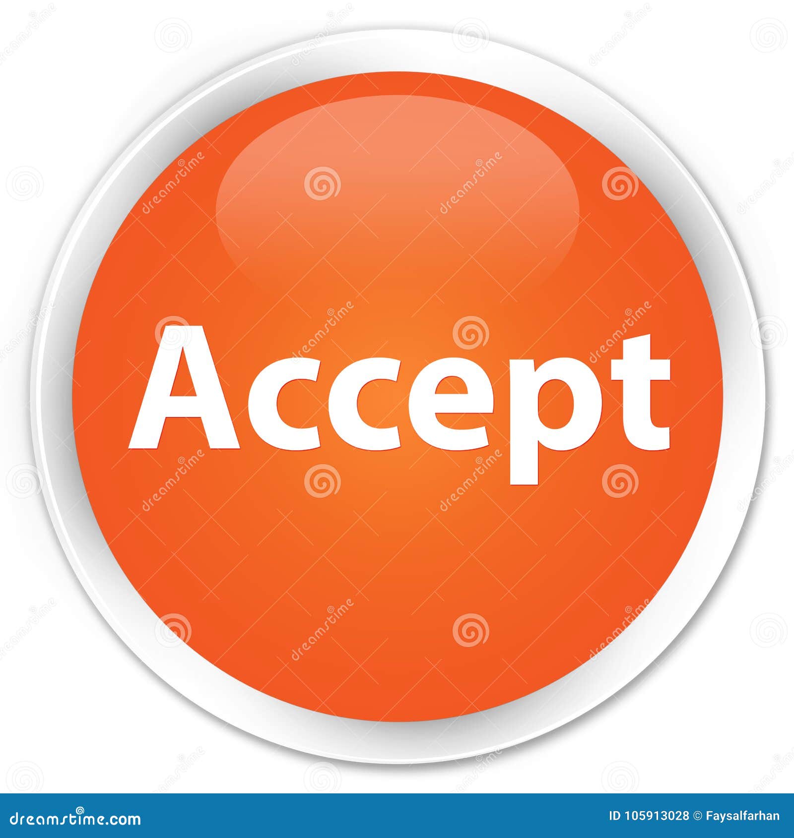 Accept Premium Orange Round Button Stock Illustration - Illustration of ...