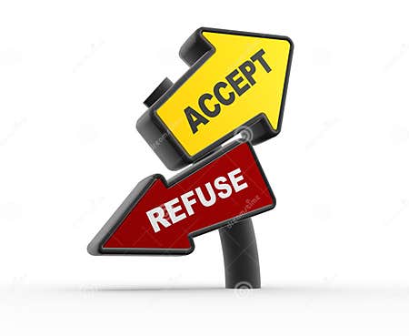 Accept or refuse stock illustration. Illustration of guidepost - 46964536
