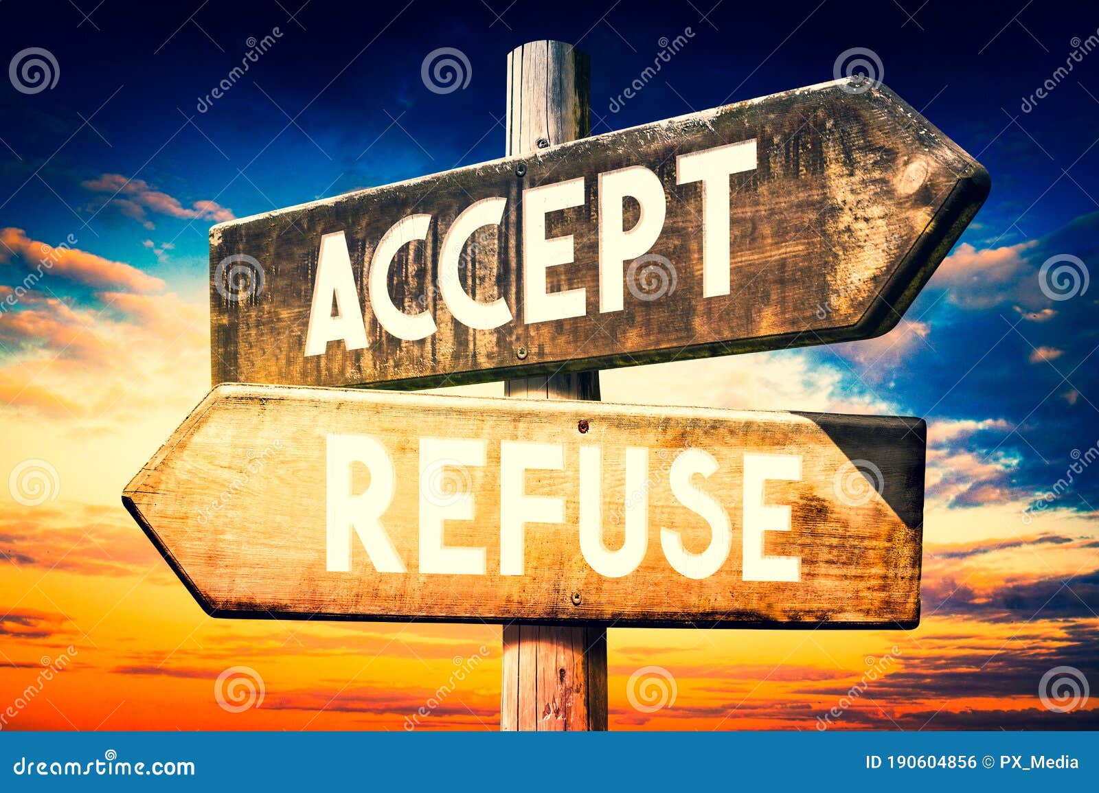Accept And Refuse Keys Showing Acceptance Or Denial Stock Photo ...