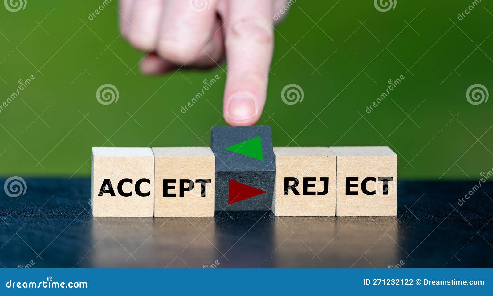 Accept or reject? stock photo. Image of qualify, green - 271232122