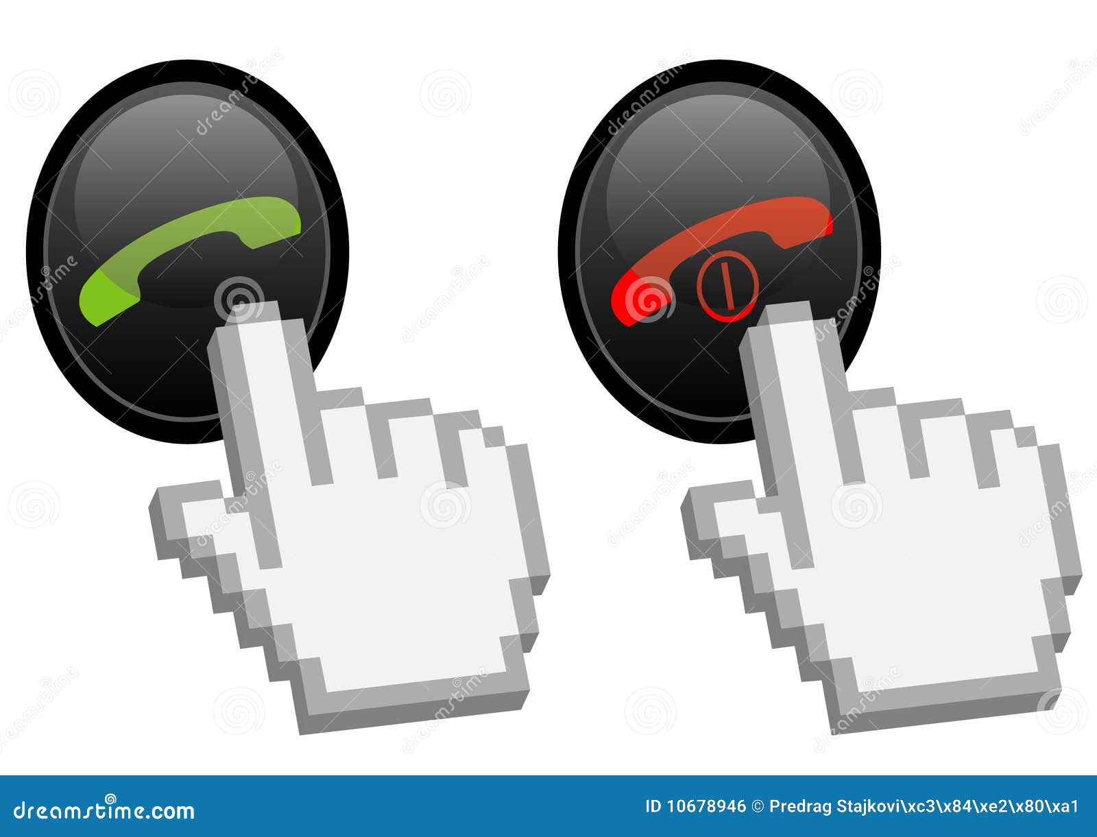 Accept and Reject Phone Call Sign Stock Vector - Illustration of ...