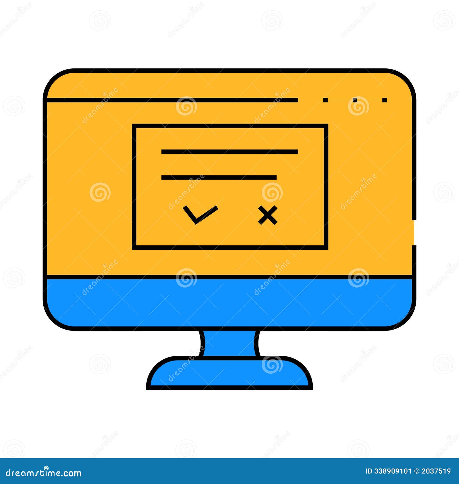 Accept or Reject Request of Operating System Icon Color Illustration ...