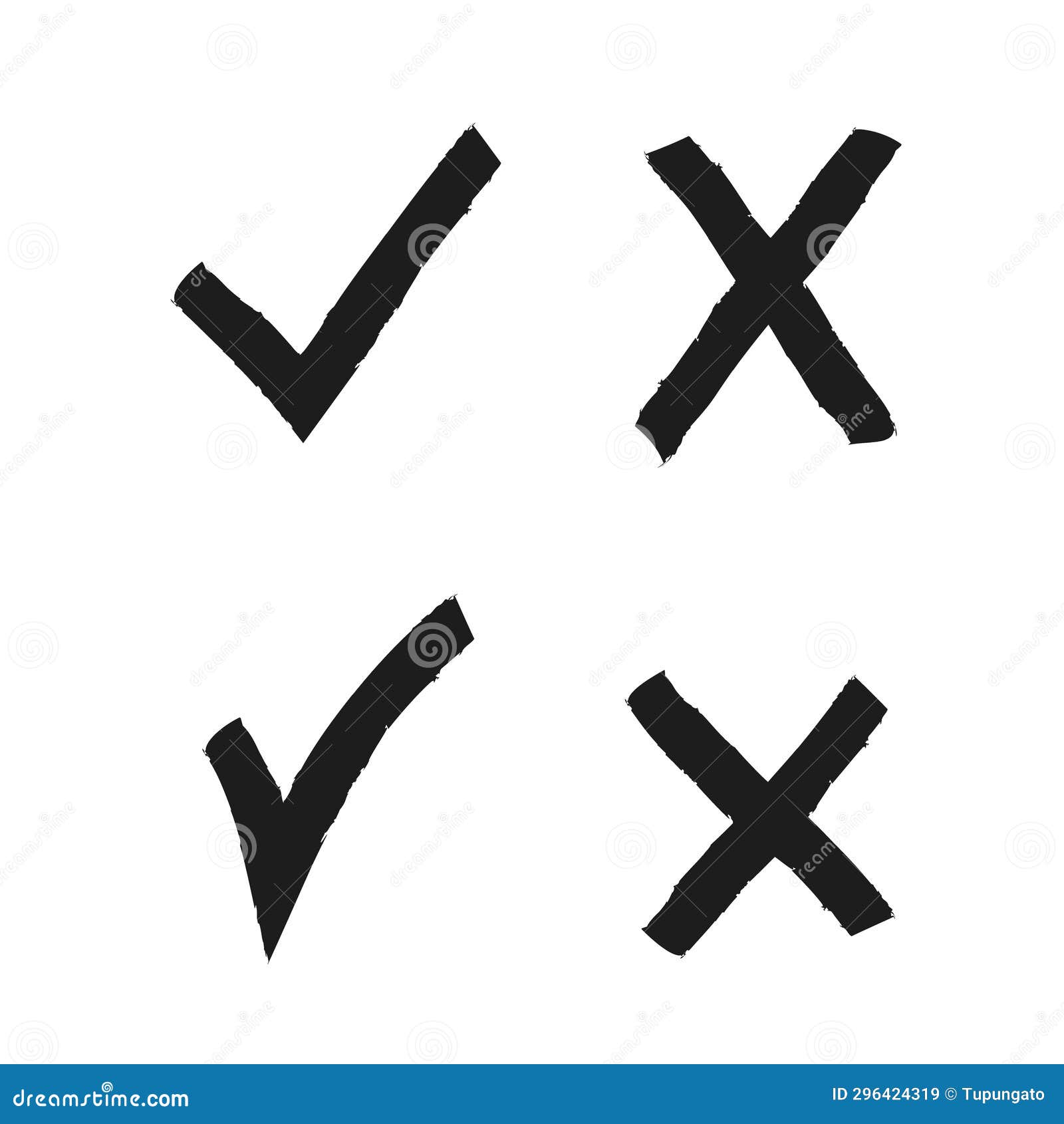 Accept and Reject Sign Hand Painted Object Set Stock Vector ...