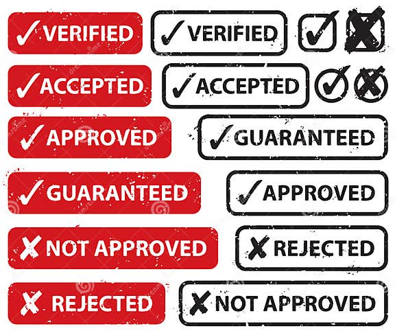 Accept Reject Stamp Set stock vector. Illustration of design - 27668157