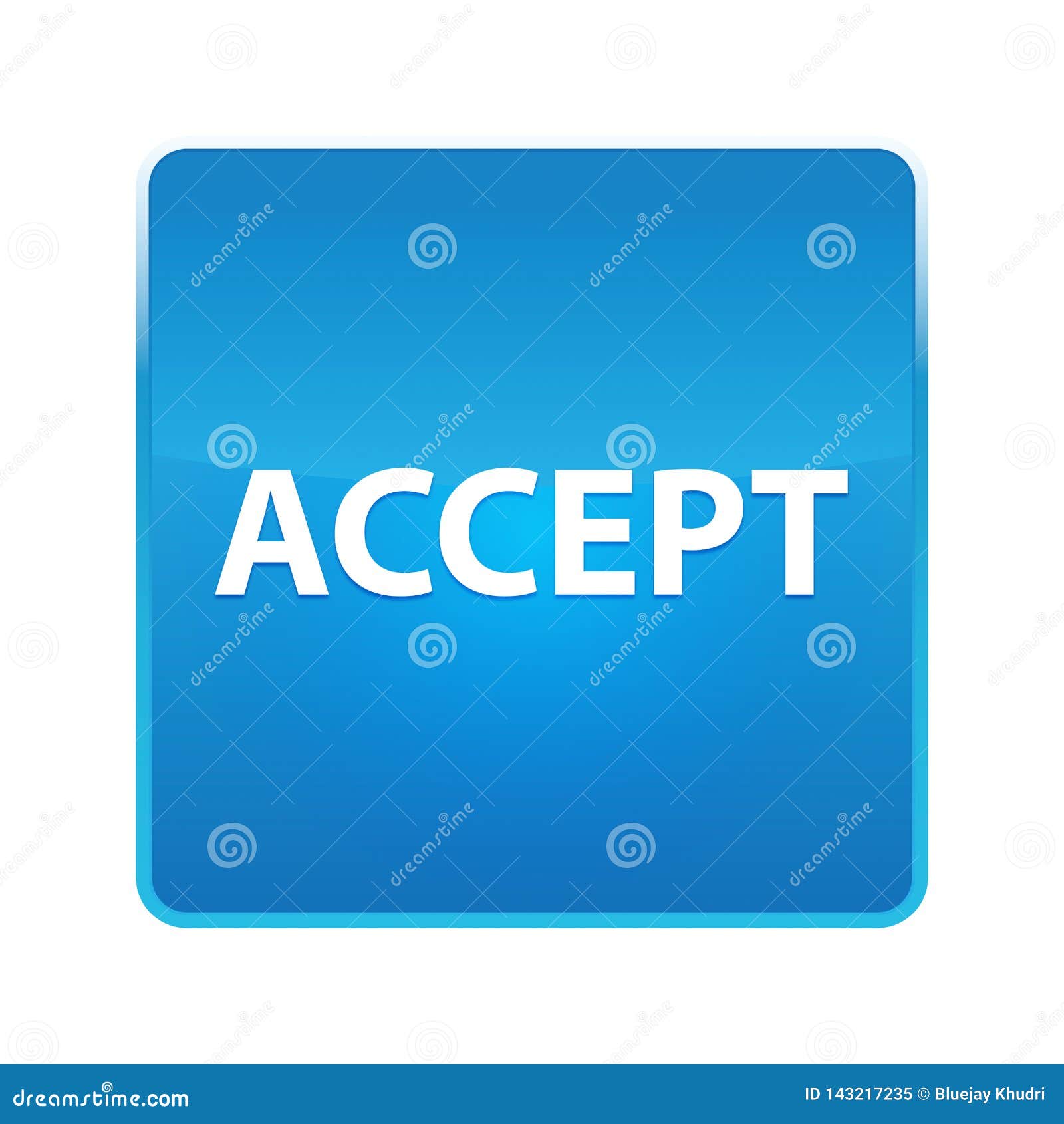 Accept Shiny Blue Square Button Stock Illustration - Illustration of ...