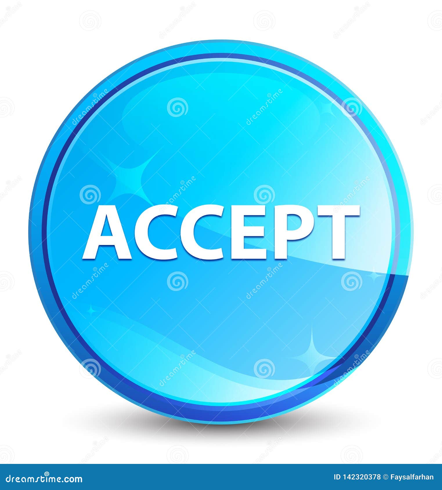 Accept Splash Natural Blue Round Button Stock Vector - Illustration of ...