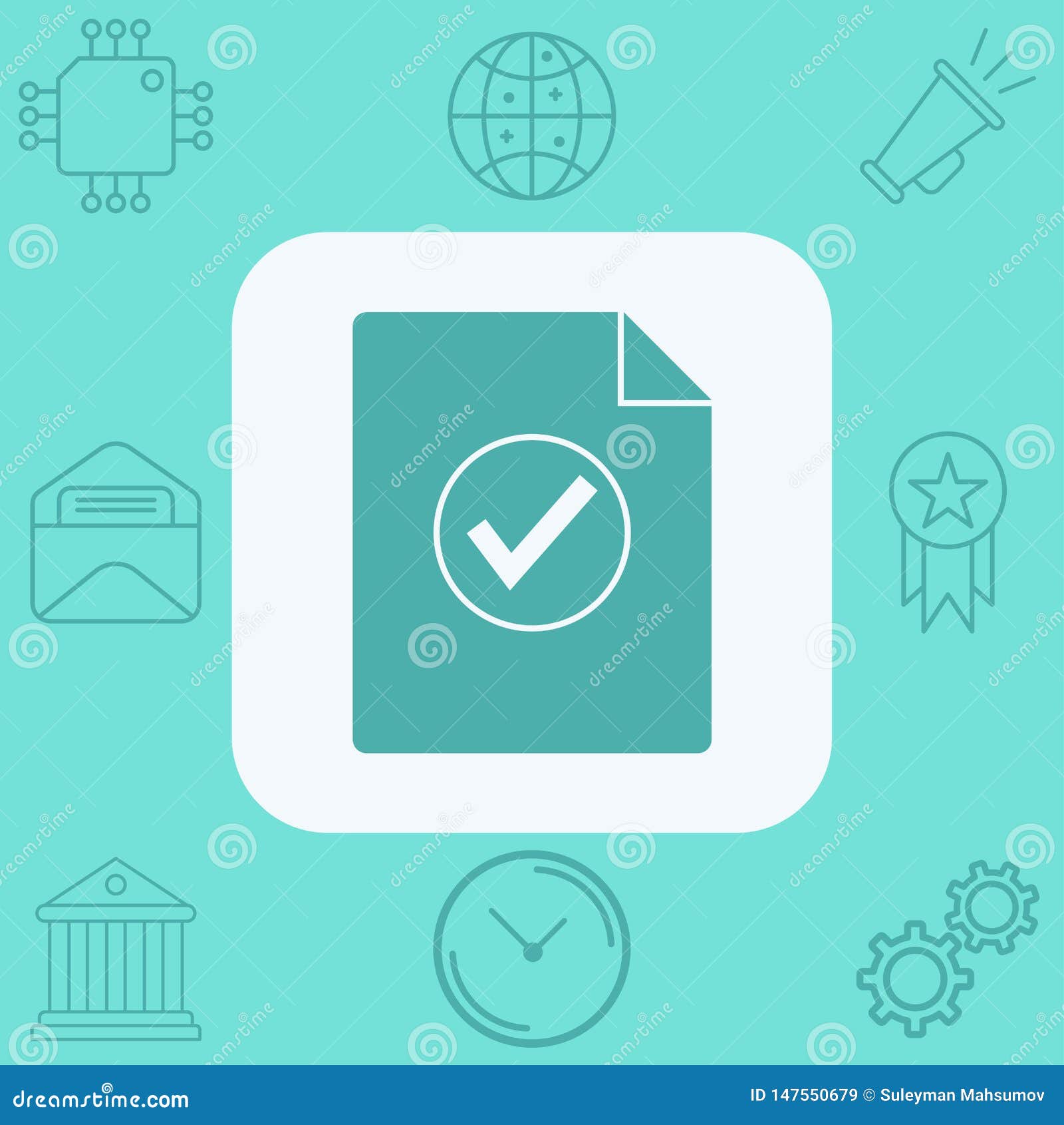 Accept Vector Icon Sign Symbol Stock Vector - Illustration of good ...