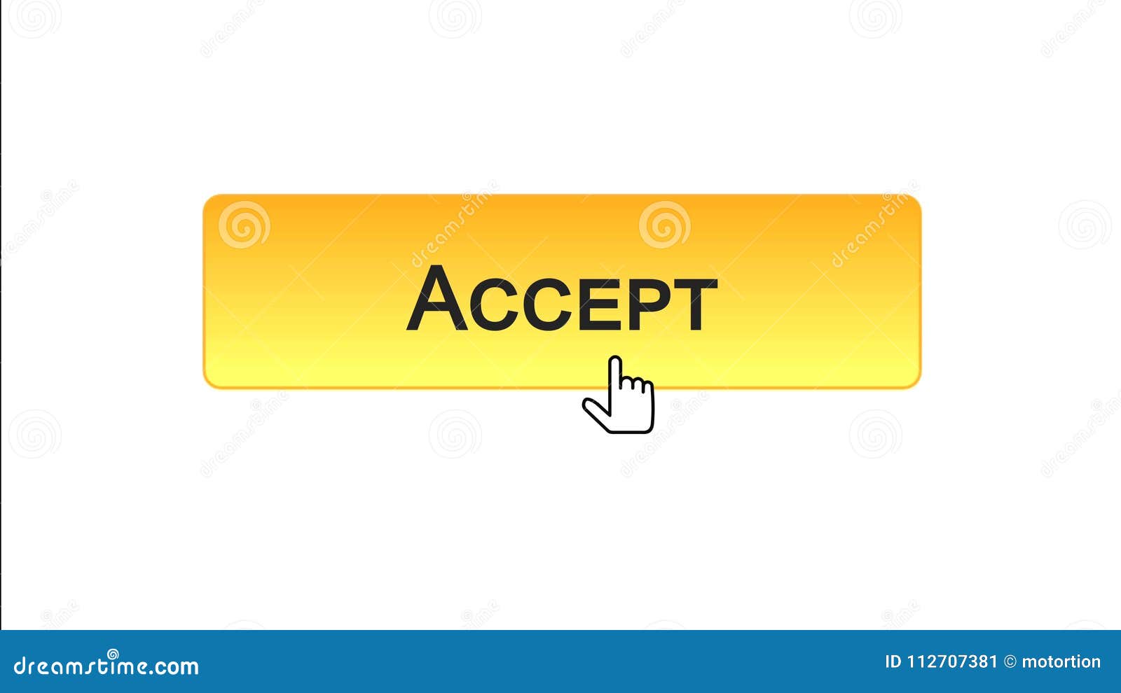 Accept Web Interface Button Clicked with Mouse Cursor, Orange Color Design Stock Illustration ...