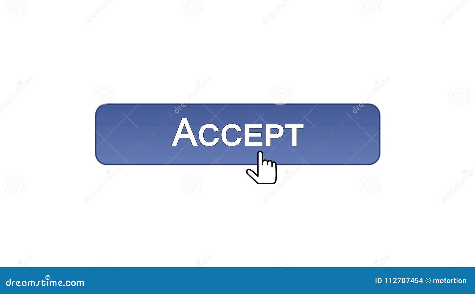 Accept Web Interface Button Clicked with Mouse Cursor, Violet Color Design Stock Illustration ...