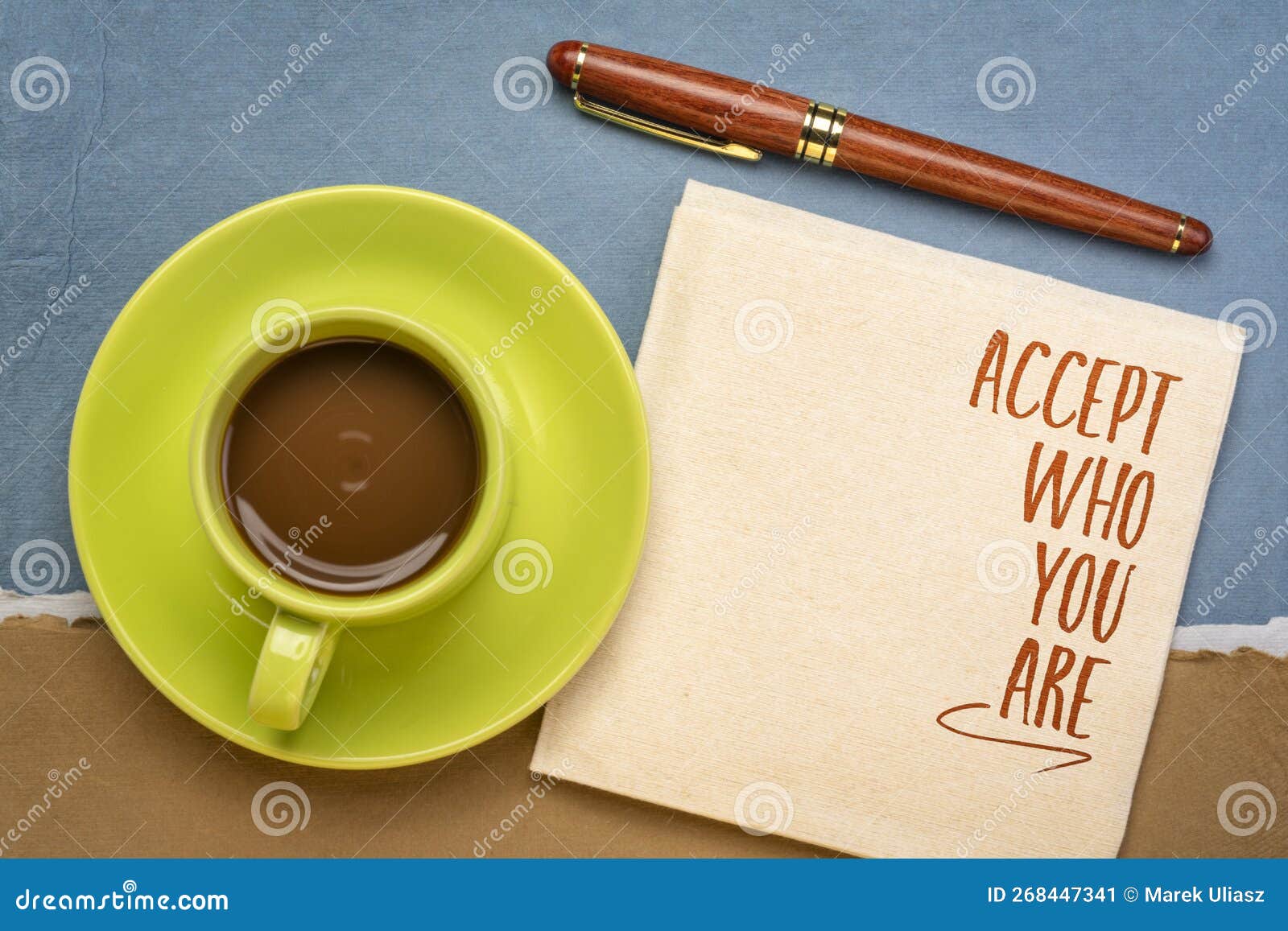 Accept Who You are - Inspirational Note on a Napkin Stock Image - Image ...