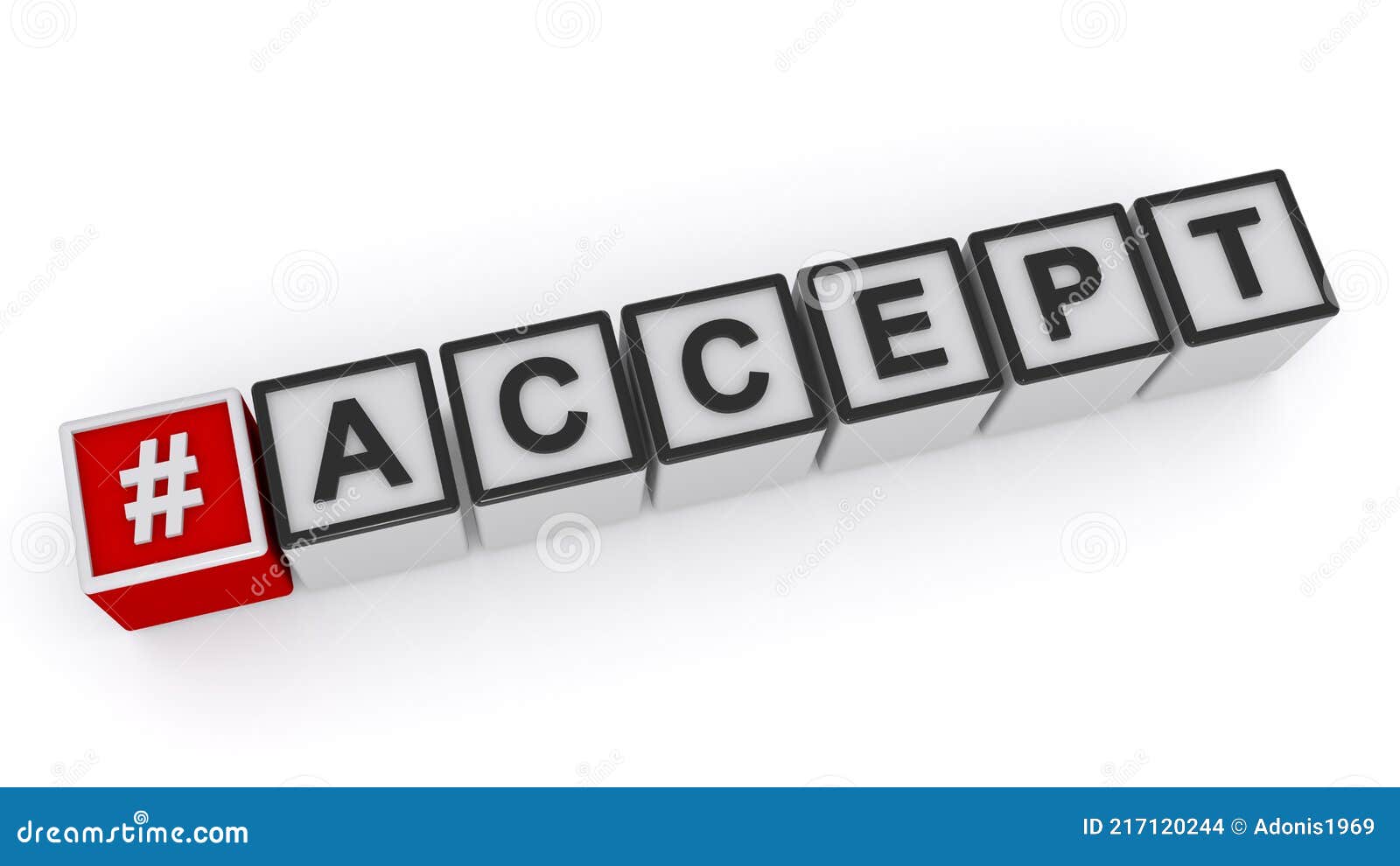 Accept word block stock illustration. Illustration of accurate - 217120244