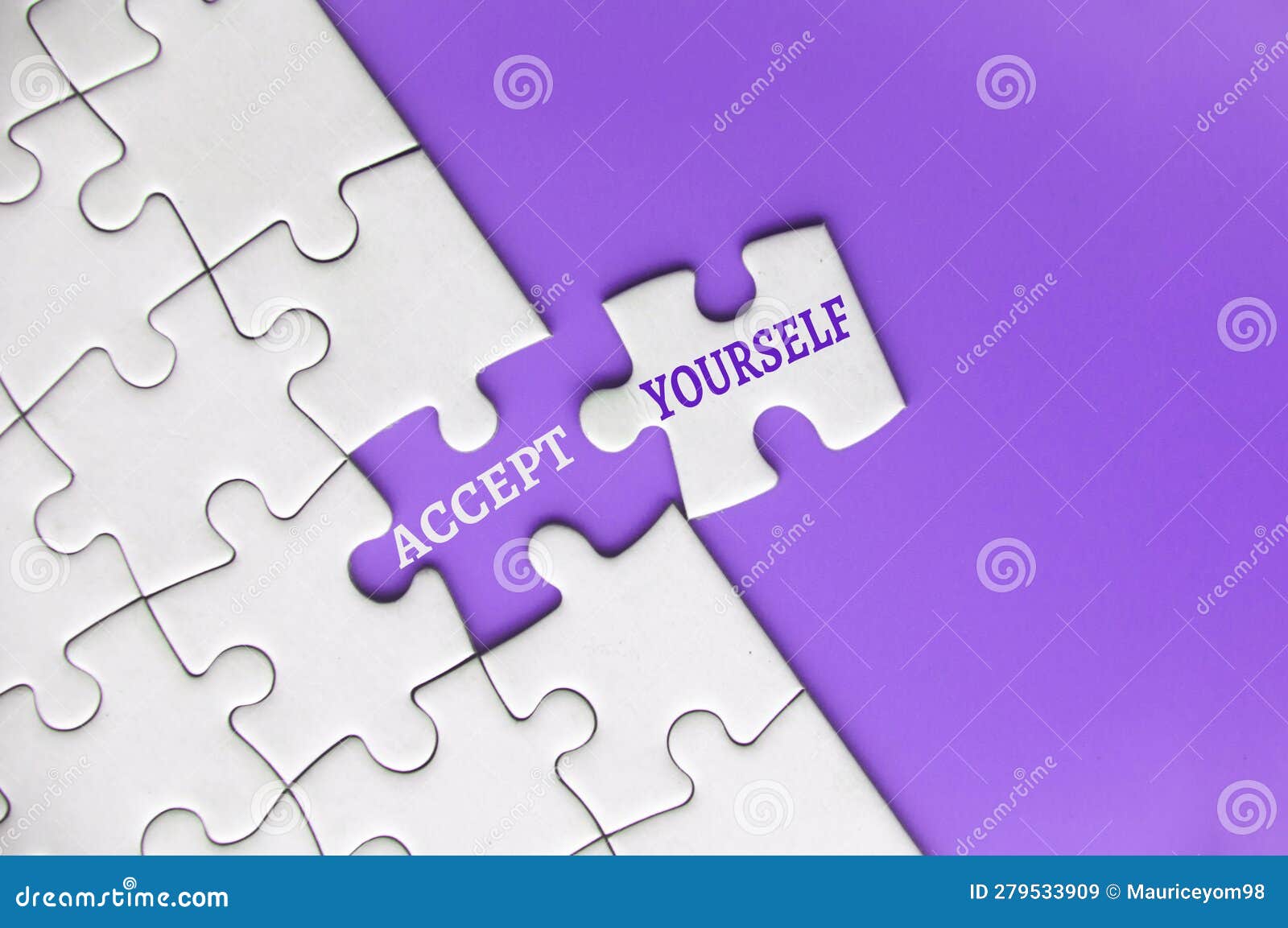 Accept Yourself Text On Wooden Block With Green Nature Background ...