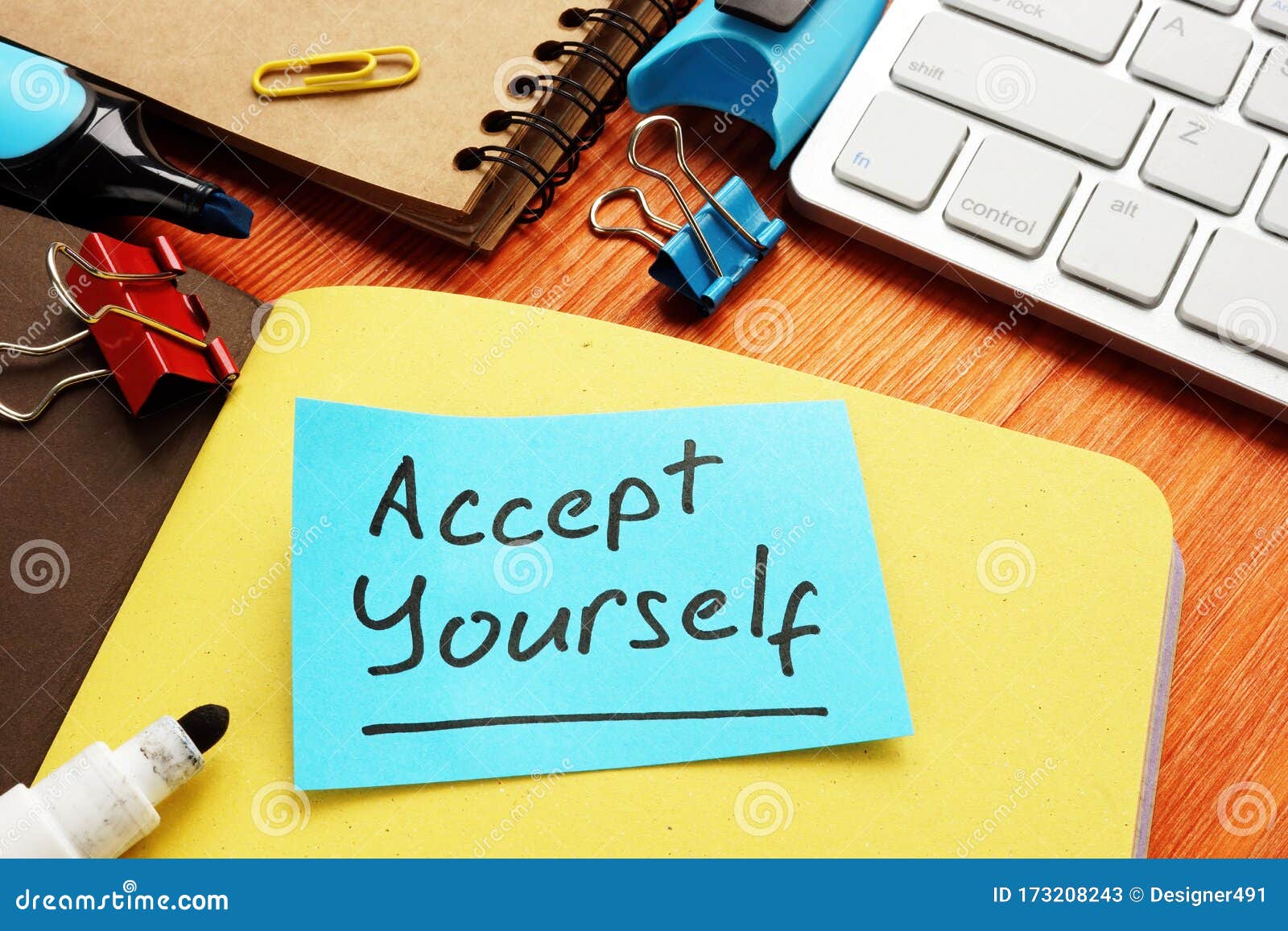 Accept Yourself Words on the Memo for Inspiration Stock Image - Image ...