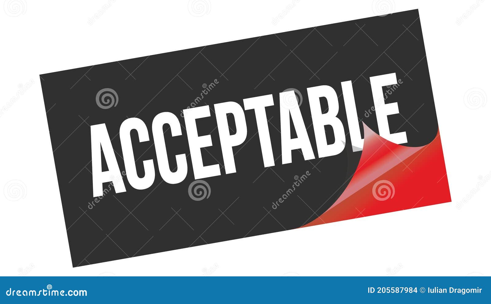 ACCEPTABLE Text on Black Red Sticker Stamp Stock Illustration ...