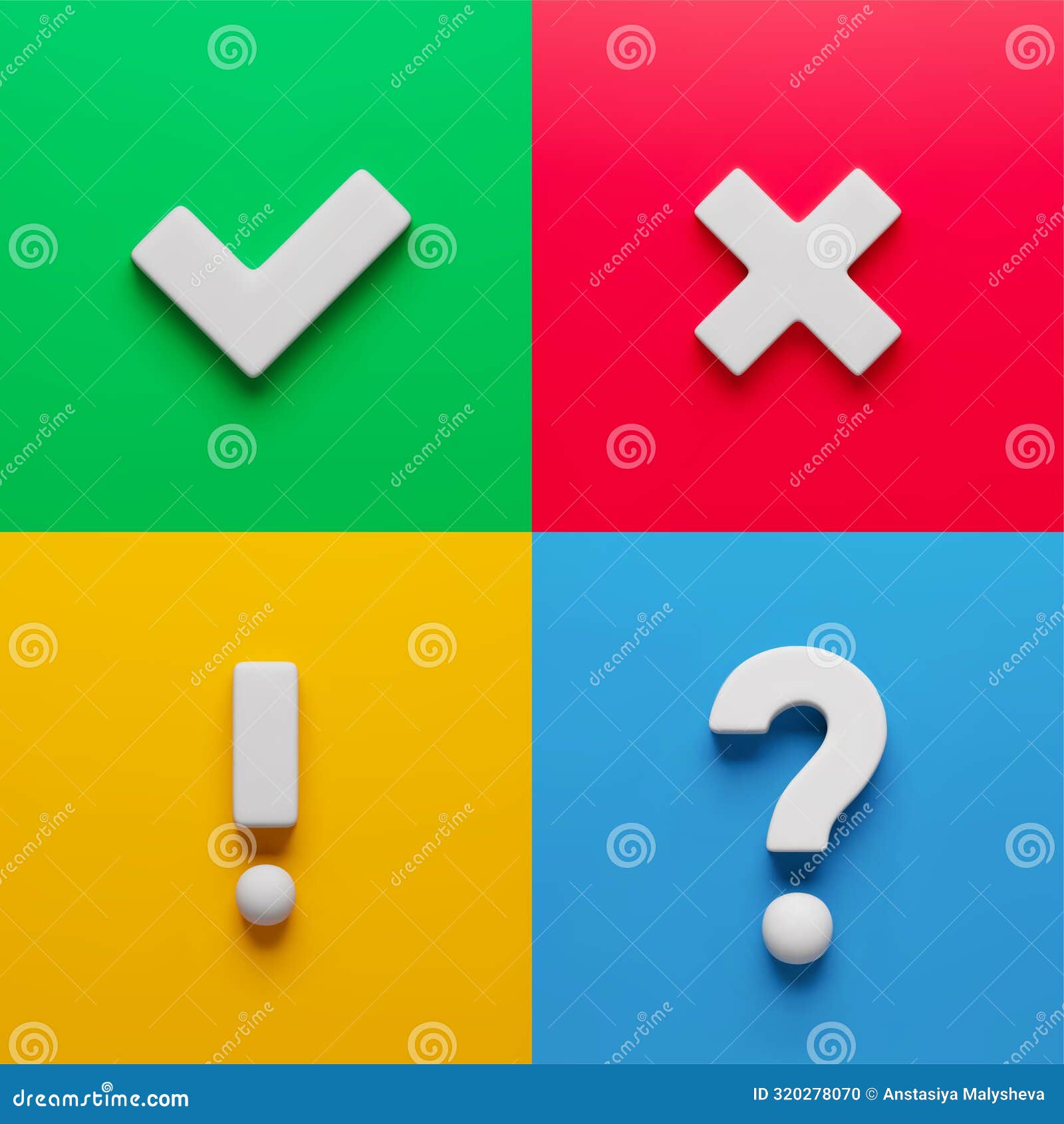 Acceptance, Rejection, Question and Attention Check Marks Set Stock ...