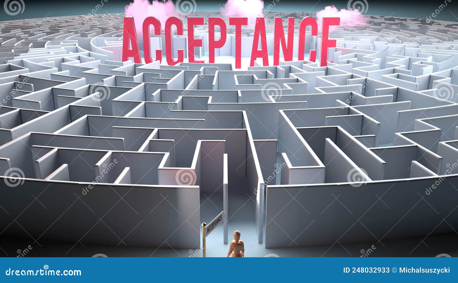 Acceptance Can Be Hard To Get - Pictured As A Word Acceptance And A ...