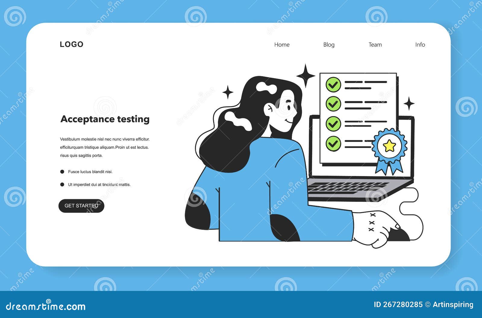 Acceptance Testing Technique Web Banner or Landing Page. Software ...