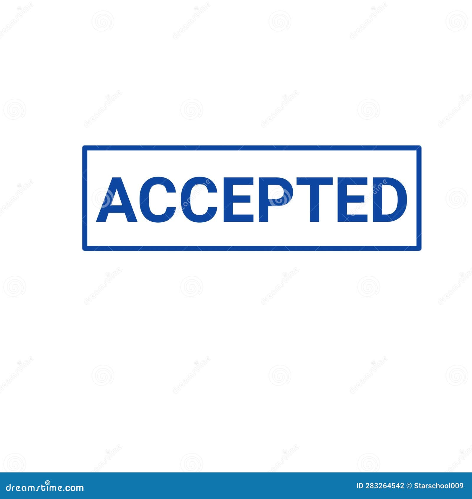 ACCEPTED Blue stamp. stock illustration. Illustration of blue - 283264542