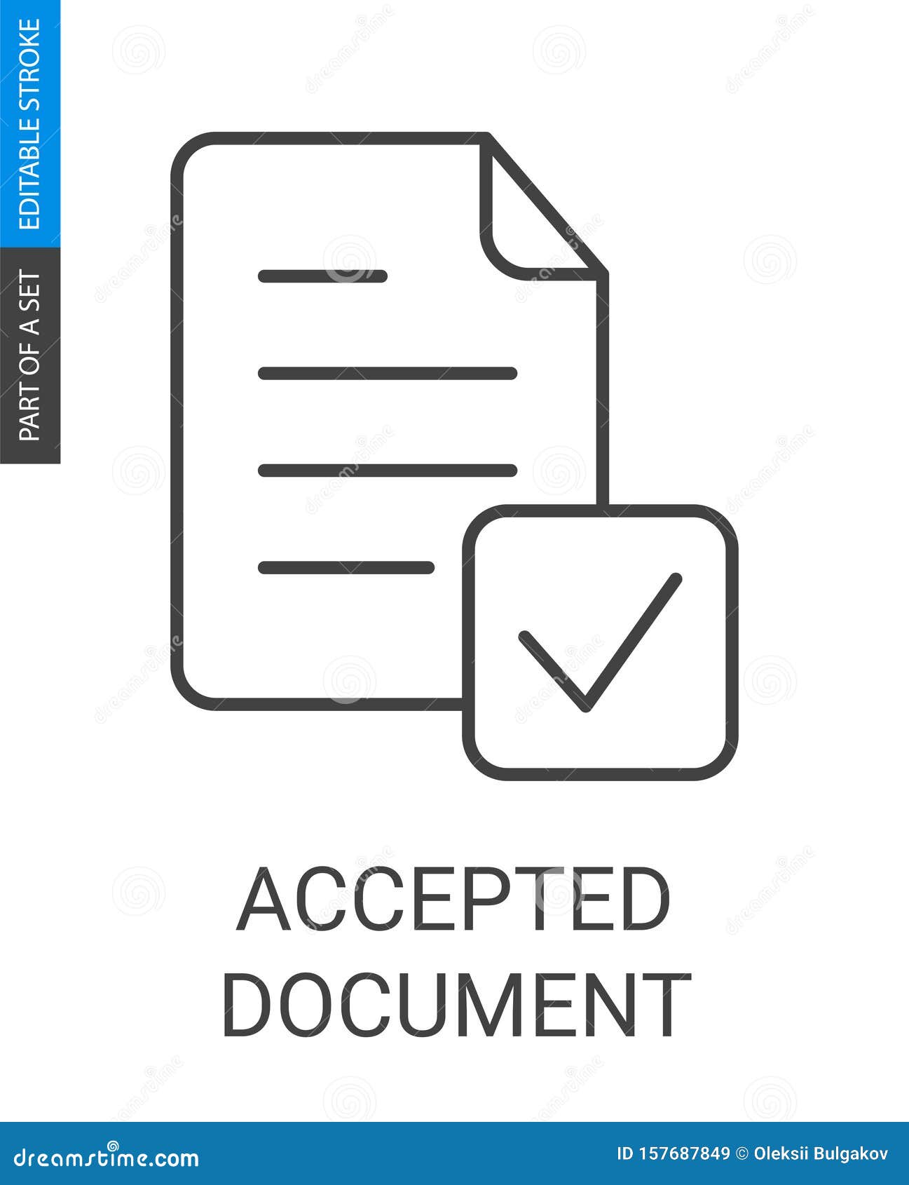 Accepted Document Icon in Flat Outline Style Stock Vector ...