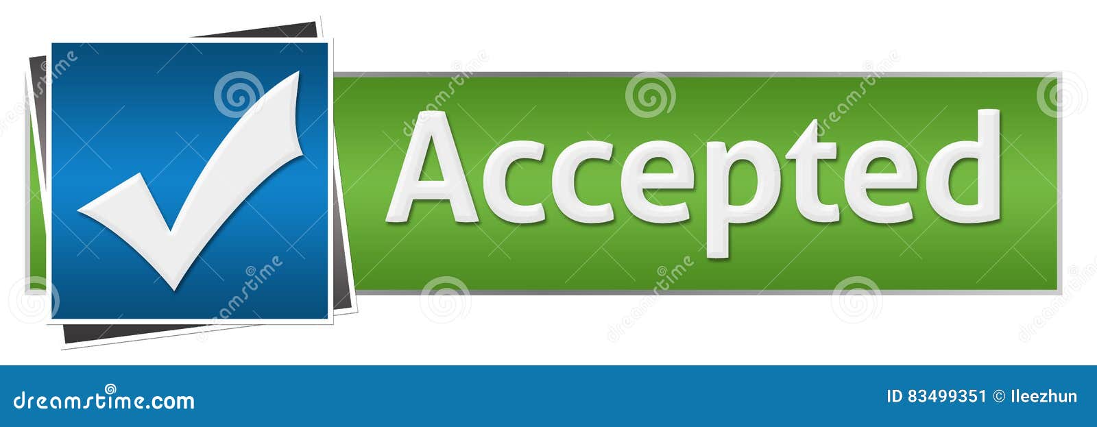 Accepted Green Blue Horizontal Stock Illustration - Illustration of ...