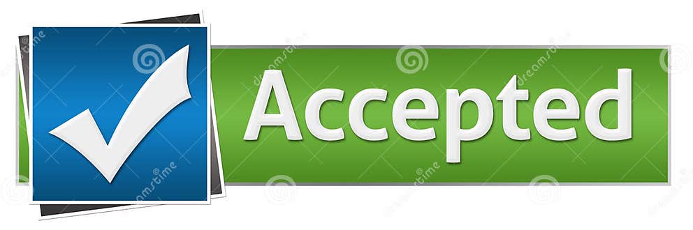 Accepted Green Blue Horizontal Stock Illustration - Illustration of ...