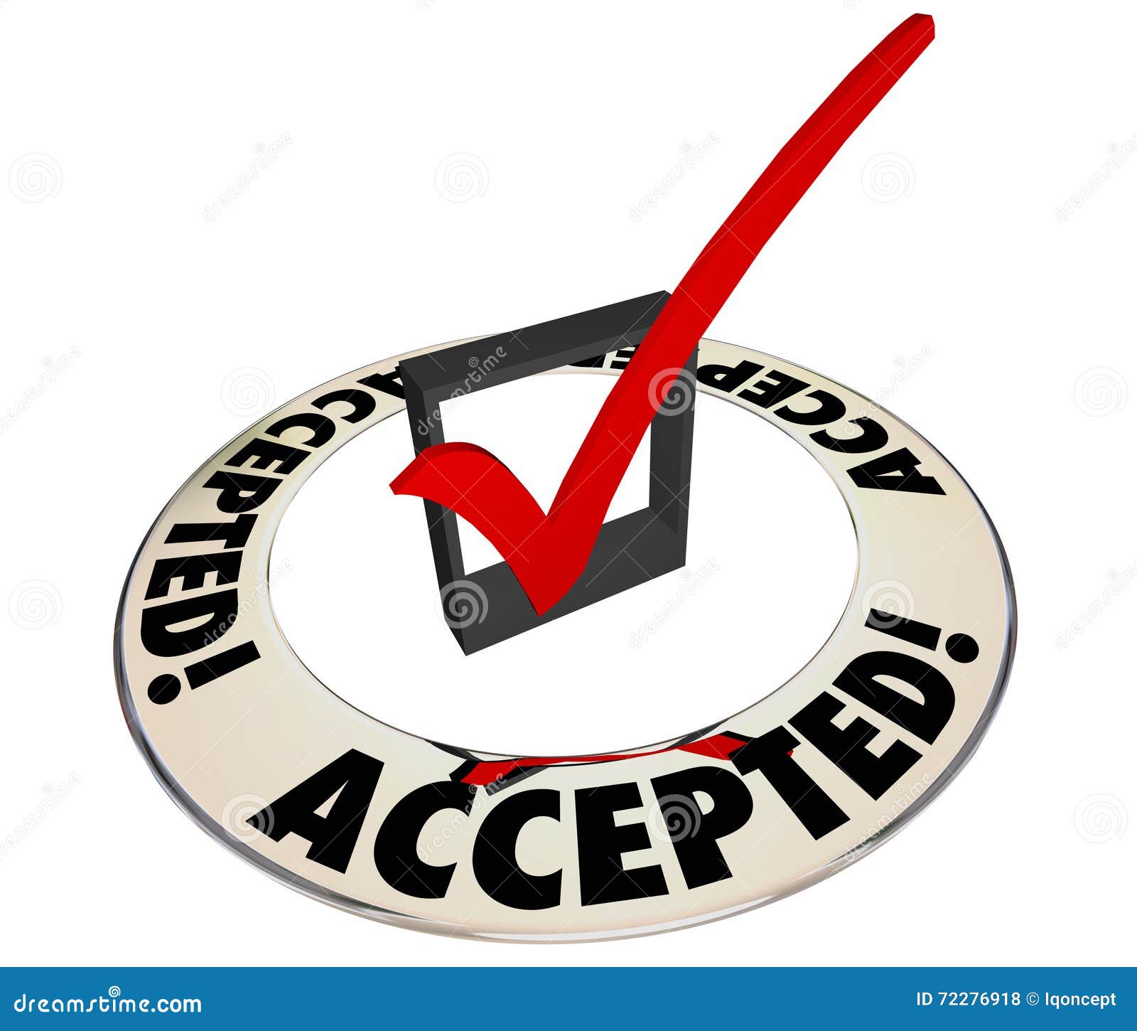 Accepted Positive Answer Response Check Mark Box Ring Stock ...