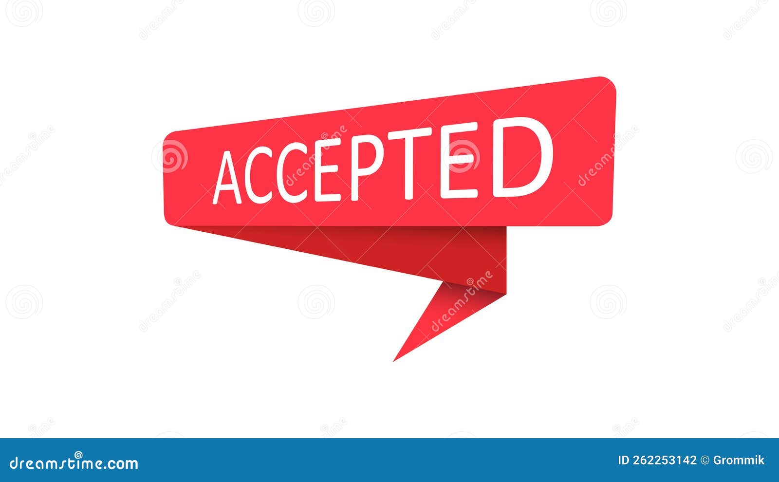 Accepted. a Red Banner, Pointer, Sticker, Label or Speech Bubble for ...