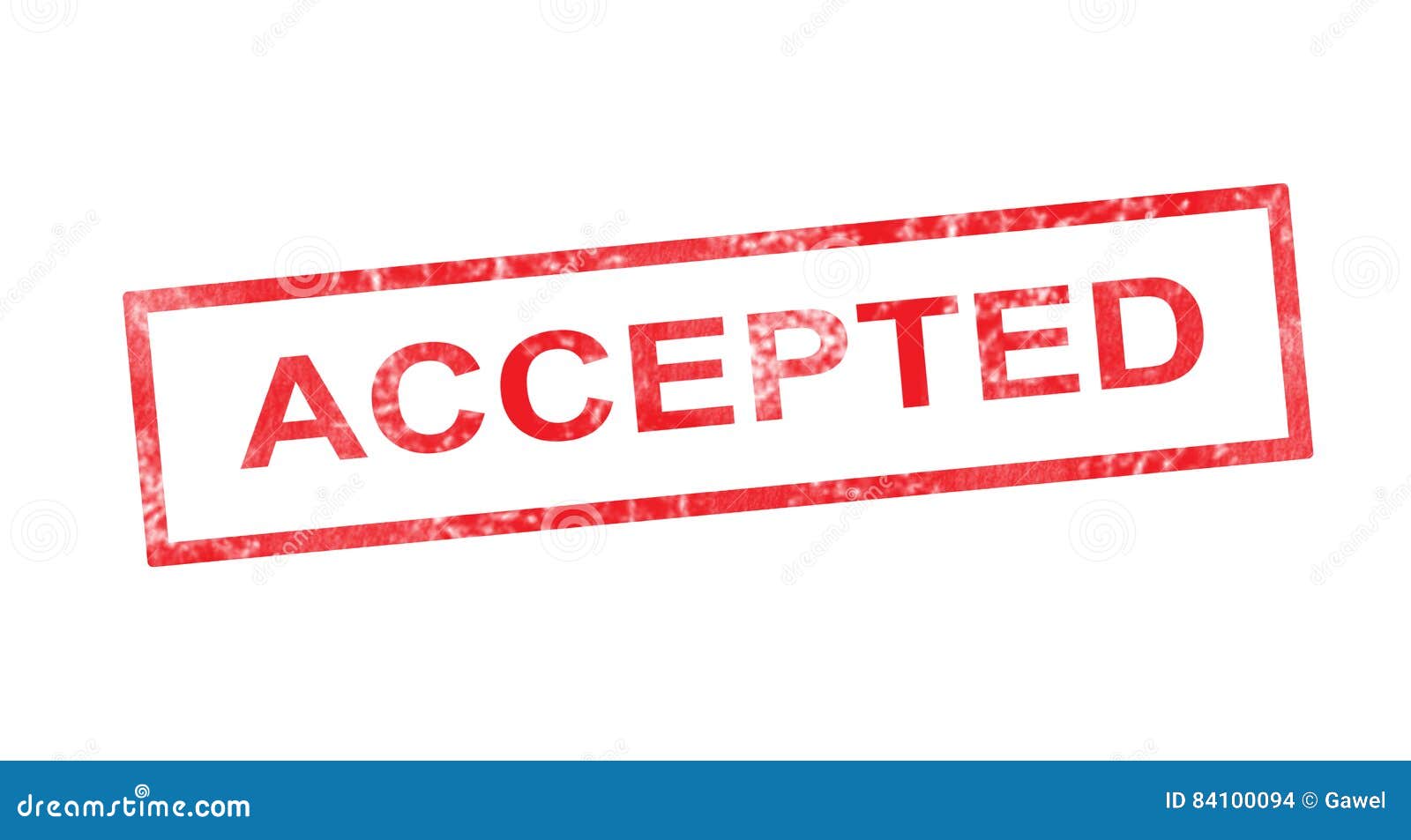 Accepted in Red Rectangular Stamp Stock Illustration - Illustration of ...