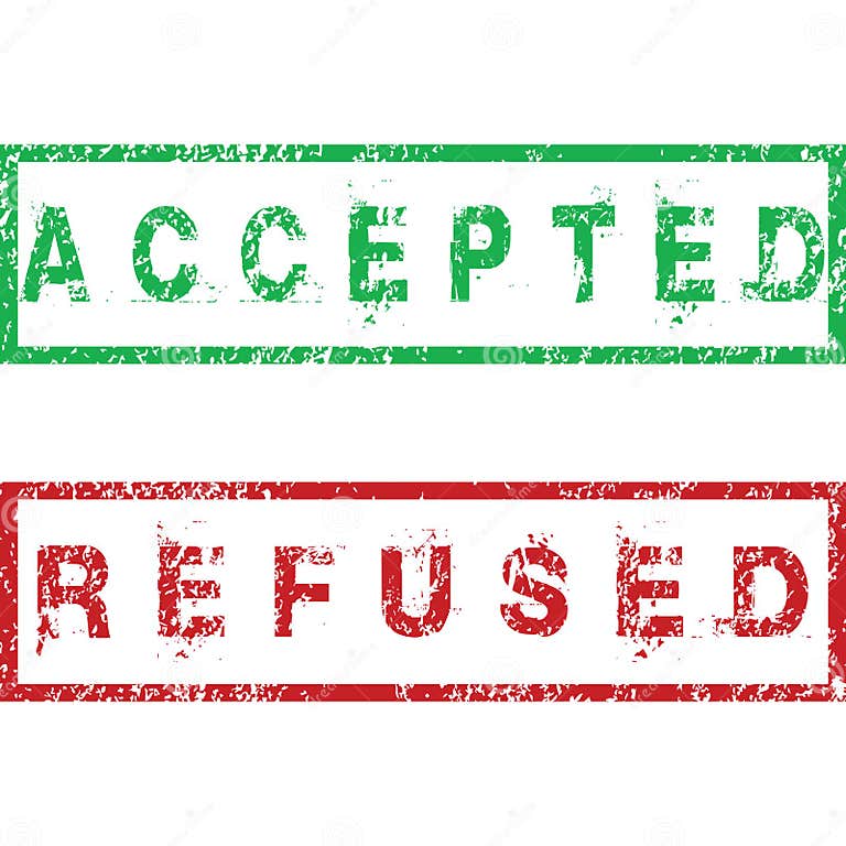 Accepted and Refused Stamps Stock Illustration - Illustration of cancel ...