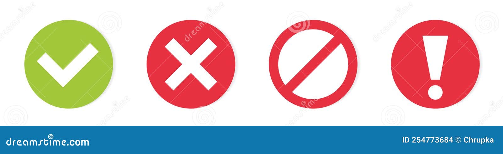 Accepted, Rejected, Yes, No, Ban, Exclamation Signs Stock Vector ...