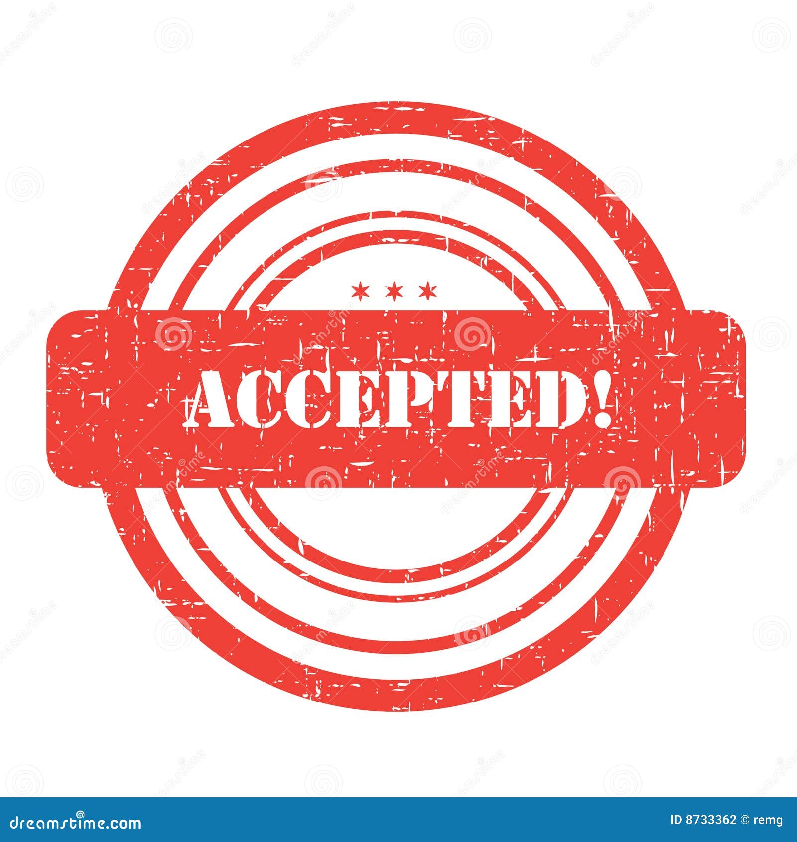 Accepted stamp stock illustration. Illustration of admit - 8733362