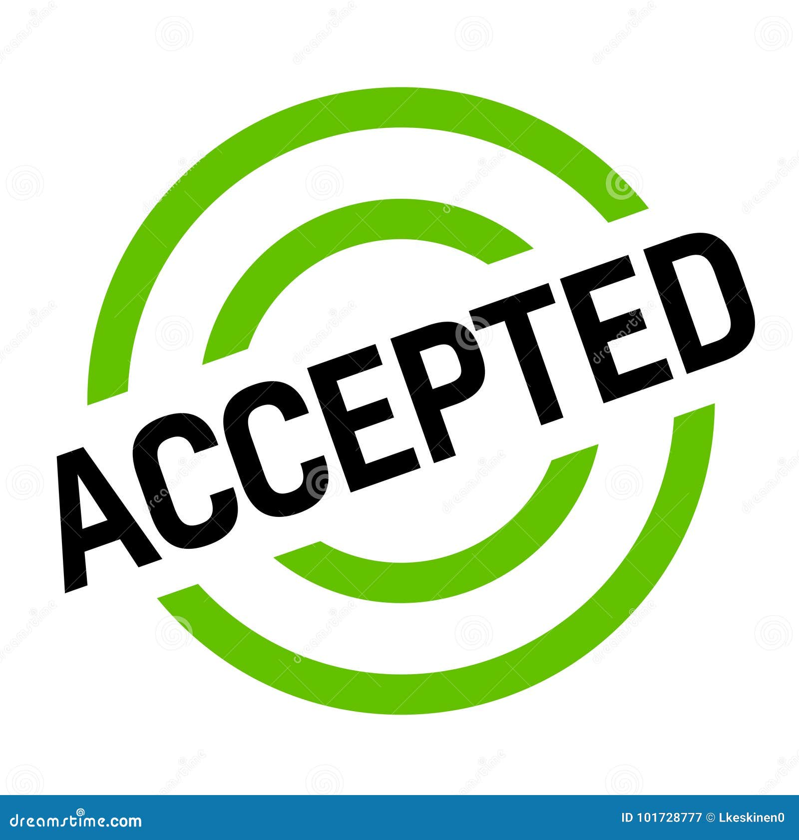 Accepted sticker stamp stock vector. Illustration of icon - 101728777