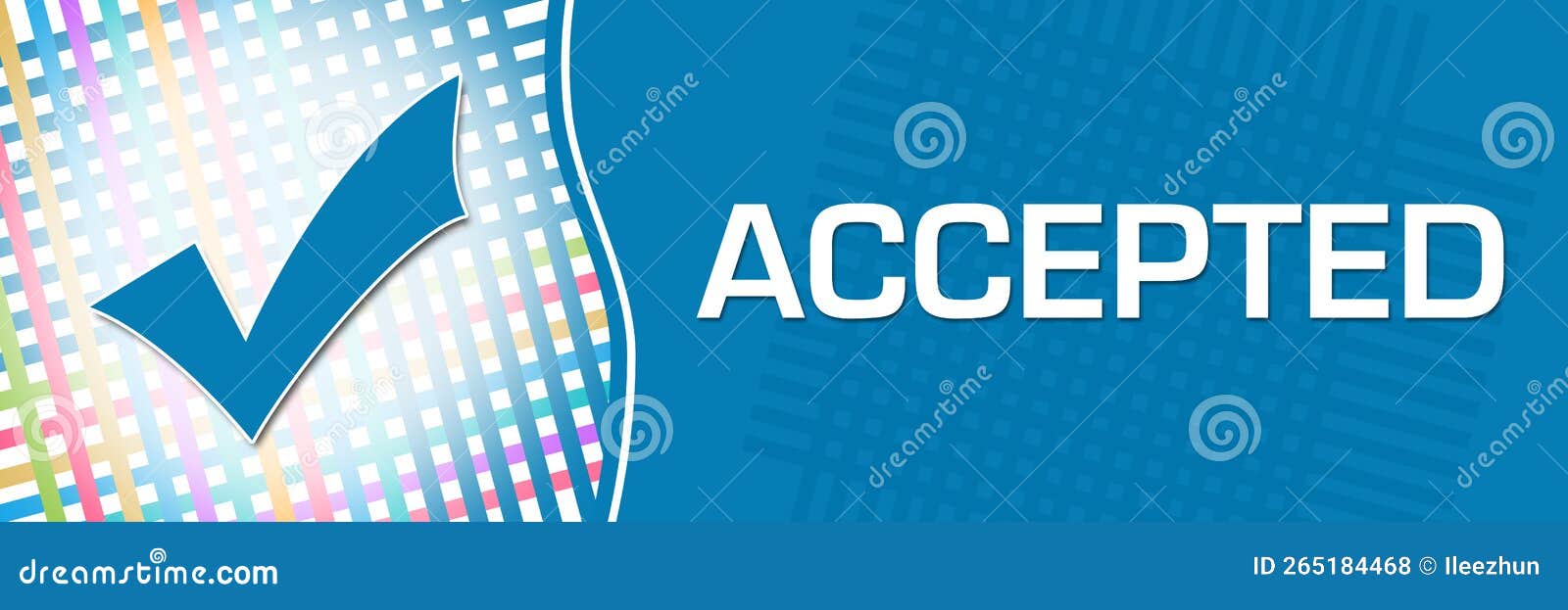 Accepted Blue Left Grid Horizontal Stock Illustration - Illustration of ...