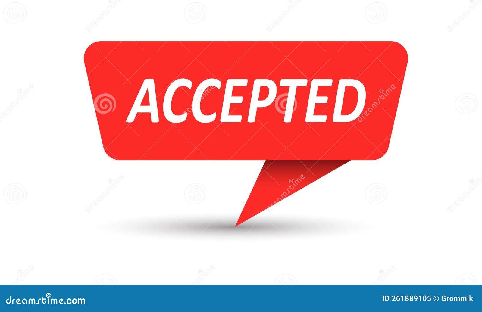 Accepted. Vector Banner, Pointer, Sticker, Label or Speech Bubble Stock ...