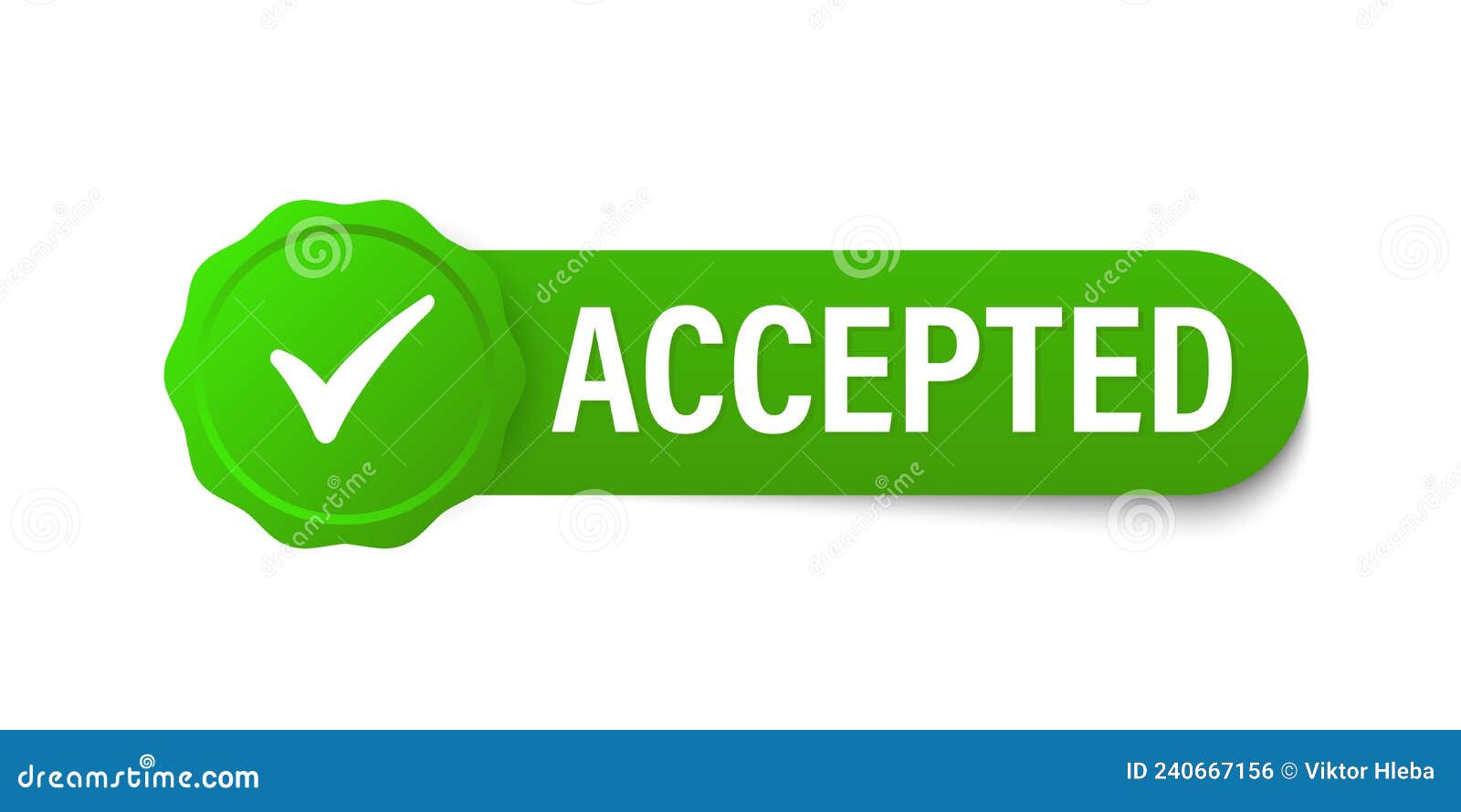 Accepted Vector Stamp. Flat Vector Illustration Stock Vector ...