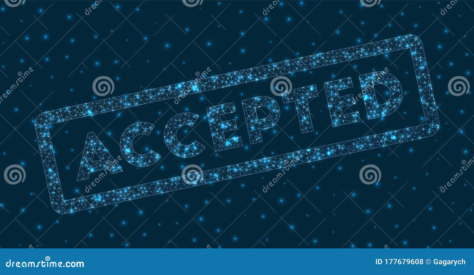 Accepted Word in Digital Style. Stock Vector - Illustration of grid ...