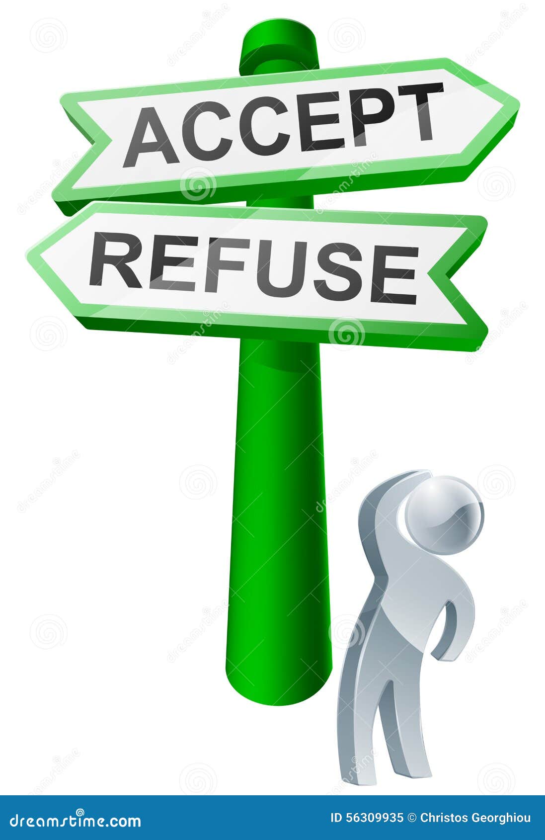 Acceptez Ou Refusez Le Concept Illustration de Vecteur - Illustration ...