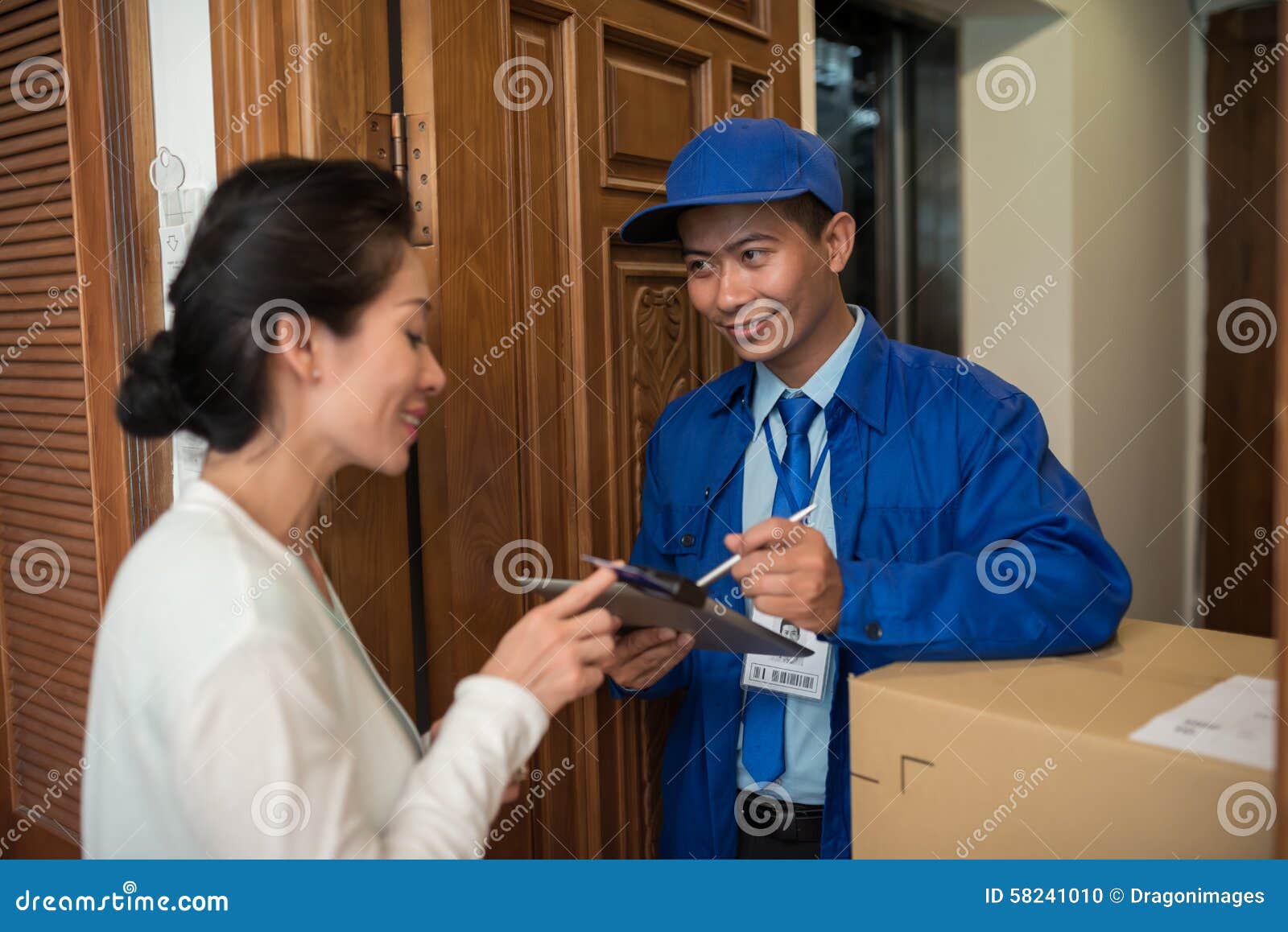 Accepting payment stock photo. Image of parcel, shipping - 58241010