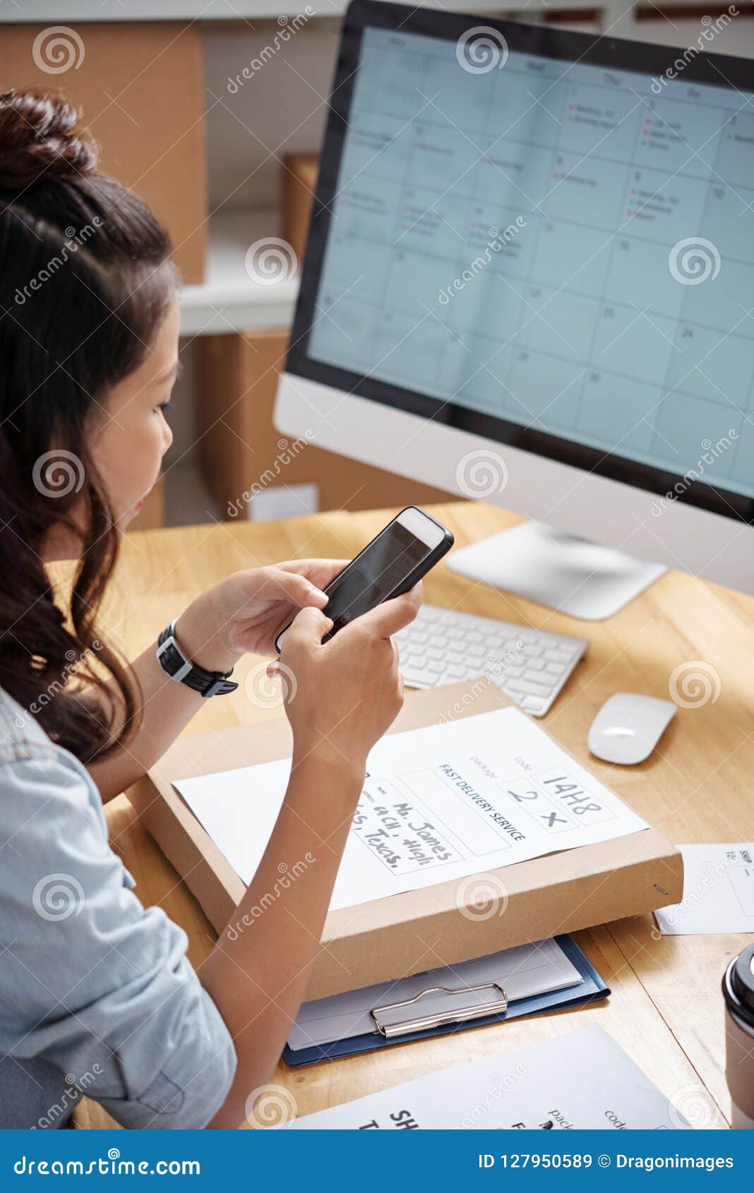 Accepting request stock image. Image of business, female - 127950589
