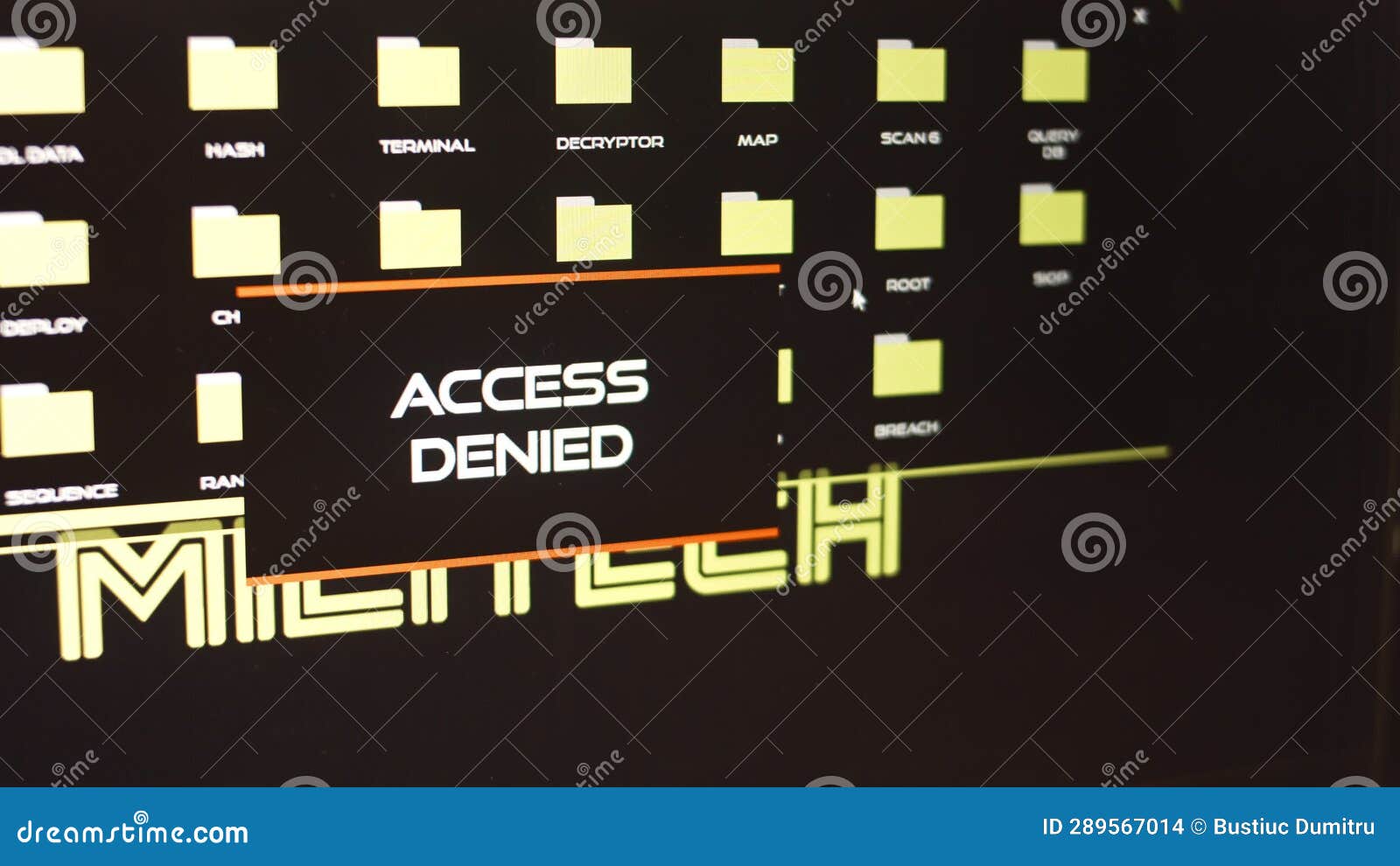 Acces Denied Key in Holographic Computer Interface Stock Footage ...