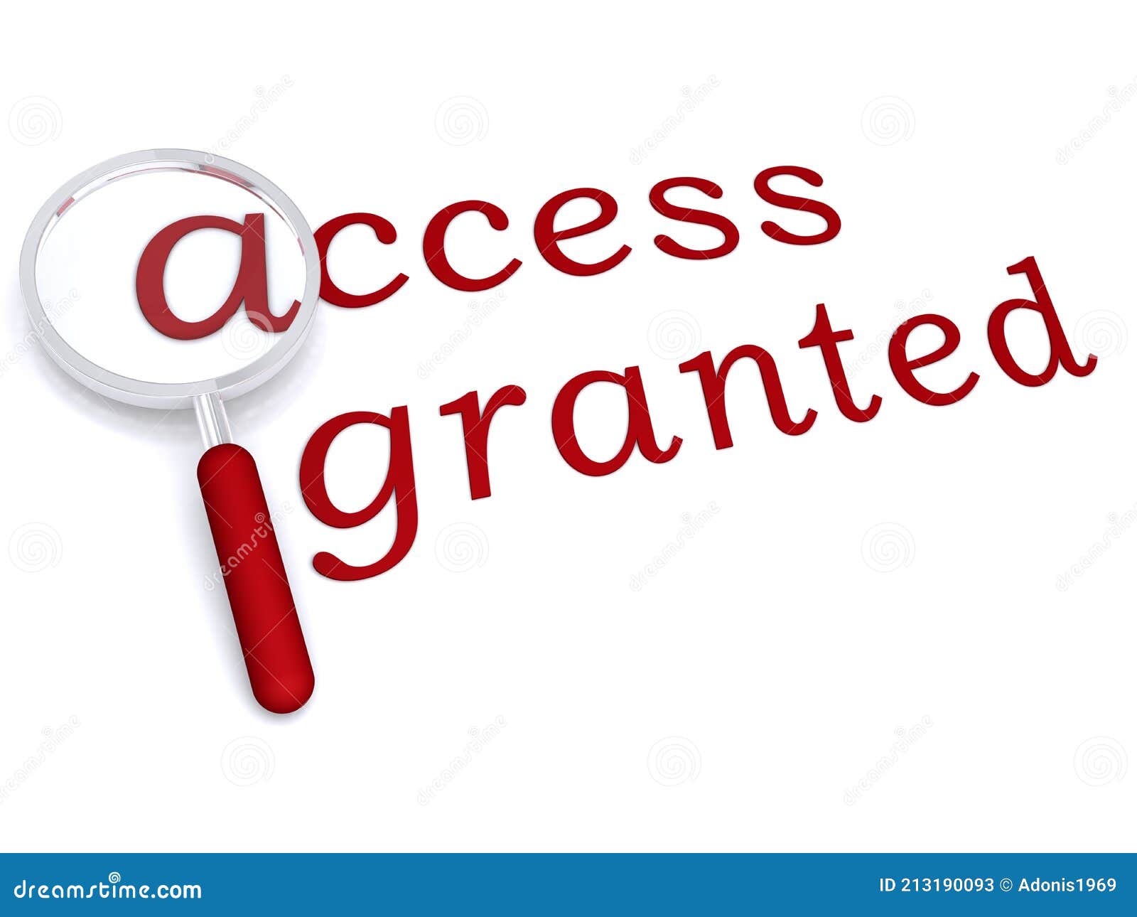 Acceso concedido con lupa stock de ilustración. Ilustración de passkey ...