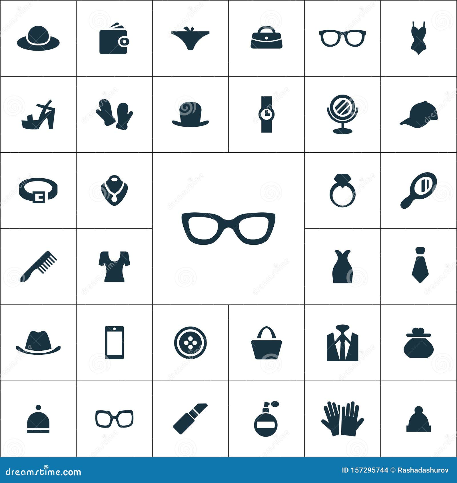 Accesorios Iconos Conjunto Universal Ilustración del Vector ...