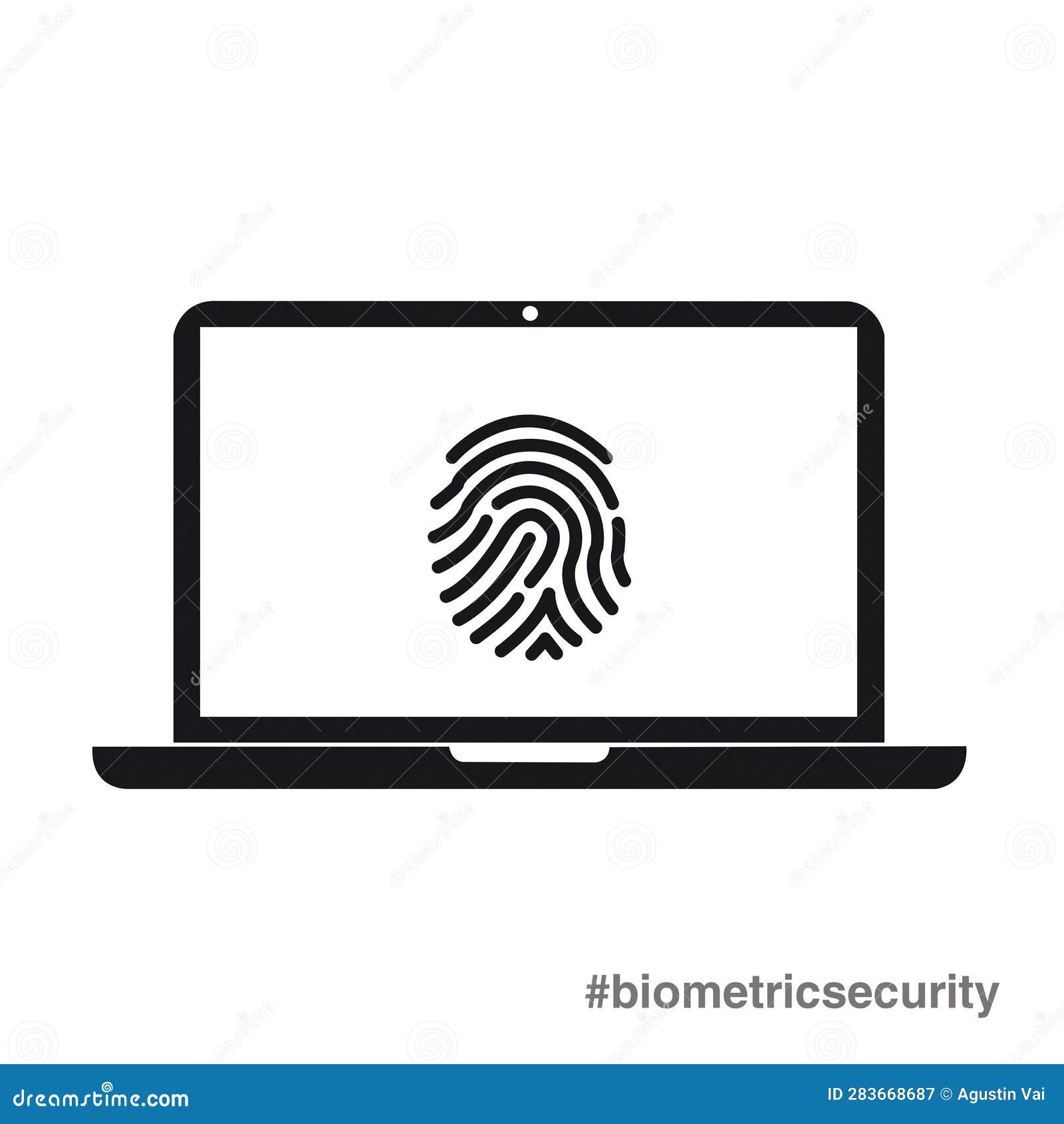 Laptop with a Fingerprint in the Screen As an Example of Biometric ...