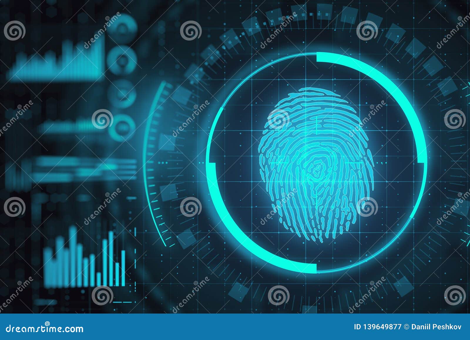 Access and Biometrics Concept Stock Illustration - Illustration of ...
