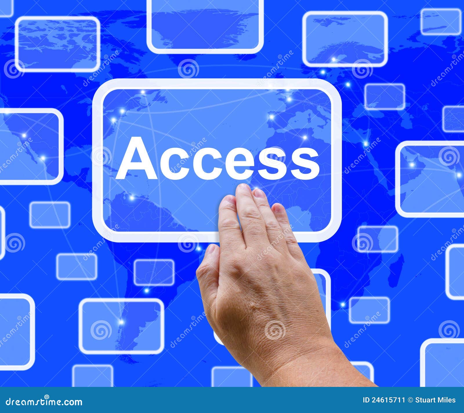 Access Button Over Map Showing Permission and Security Stock ...