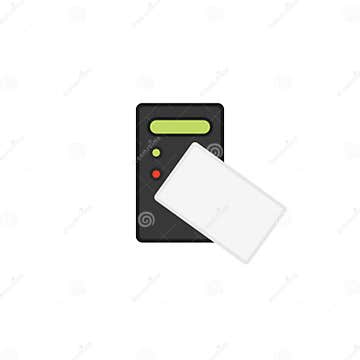 Access card reader icon stock vector. Illustration of protection ...