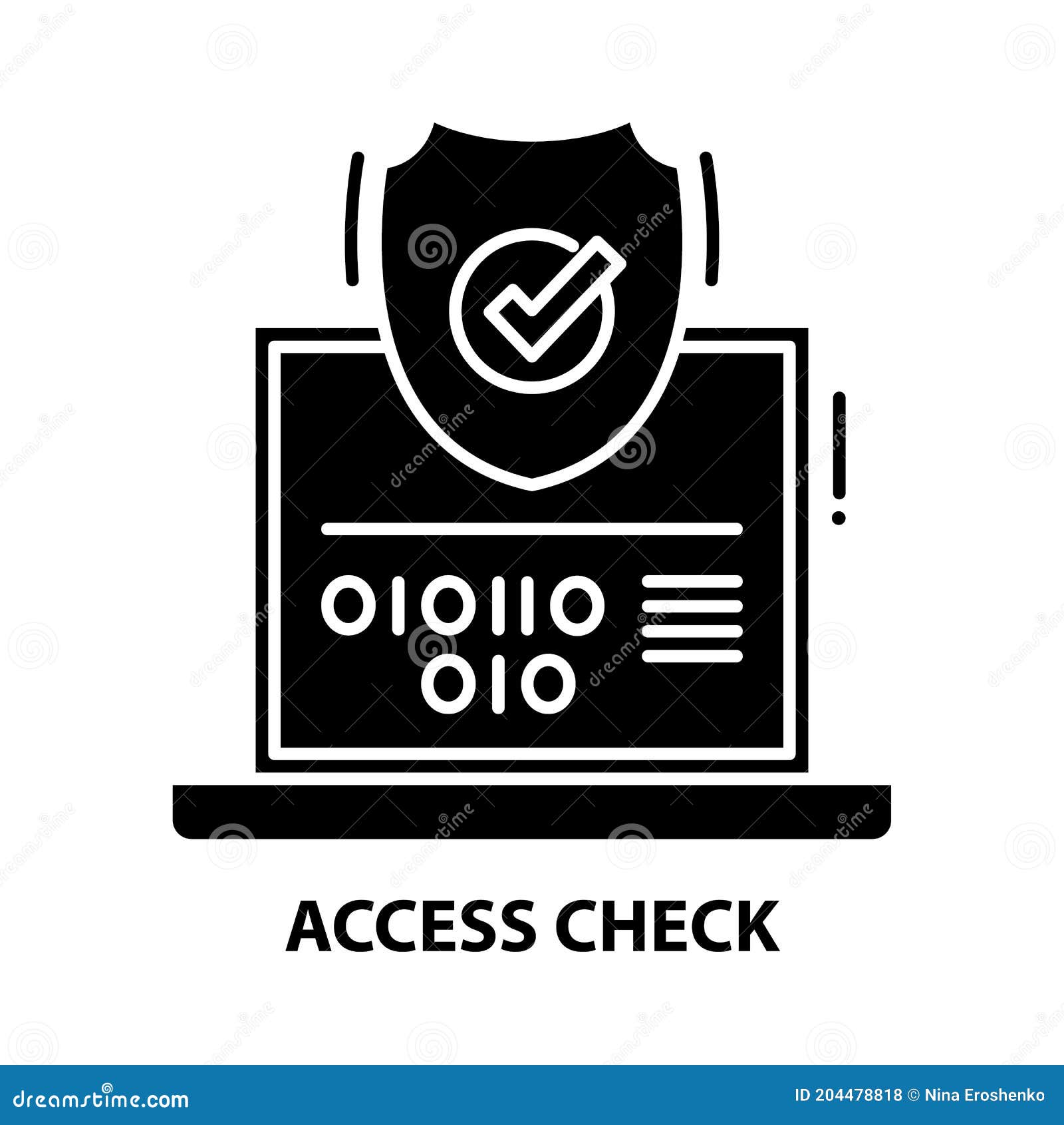 Access Check Icon, Black Vector Sign with Editable Strokes, Concept ...