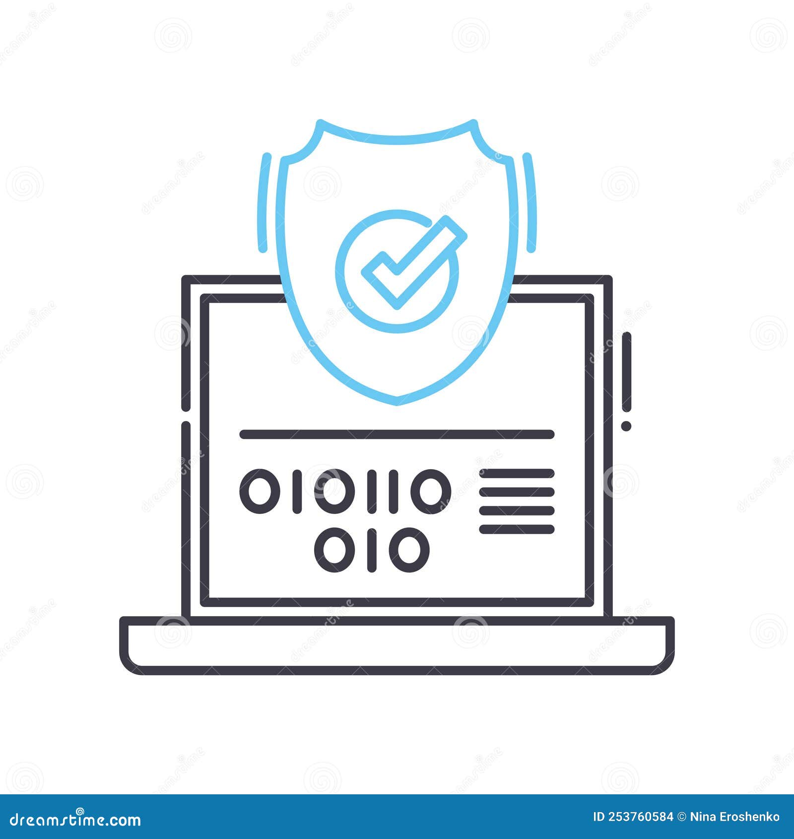 Access Check Line Icon, Outline Symbol, Vector Illustration, Concept ...