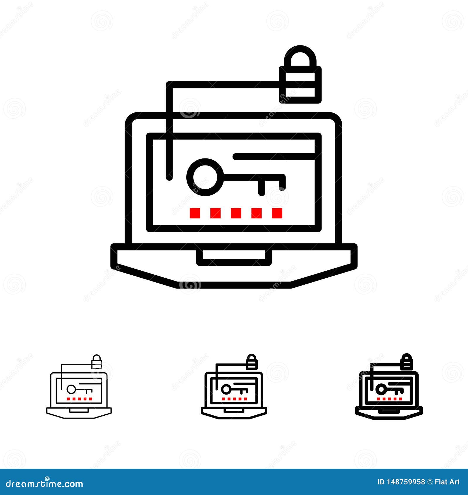 Access, Computer, Hardware, Key, Laptop Bold and Thin Black Line Icon ...