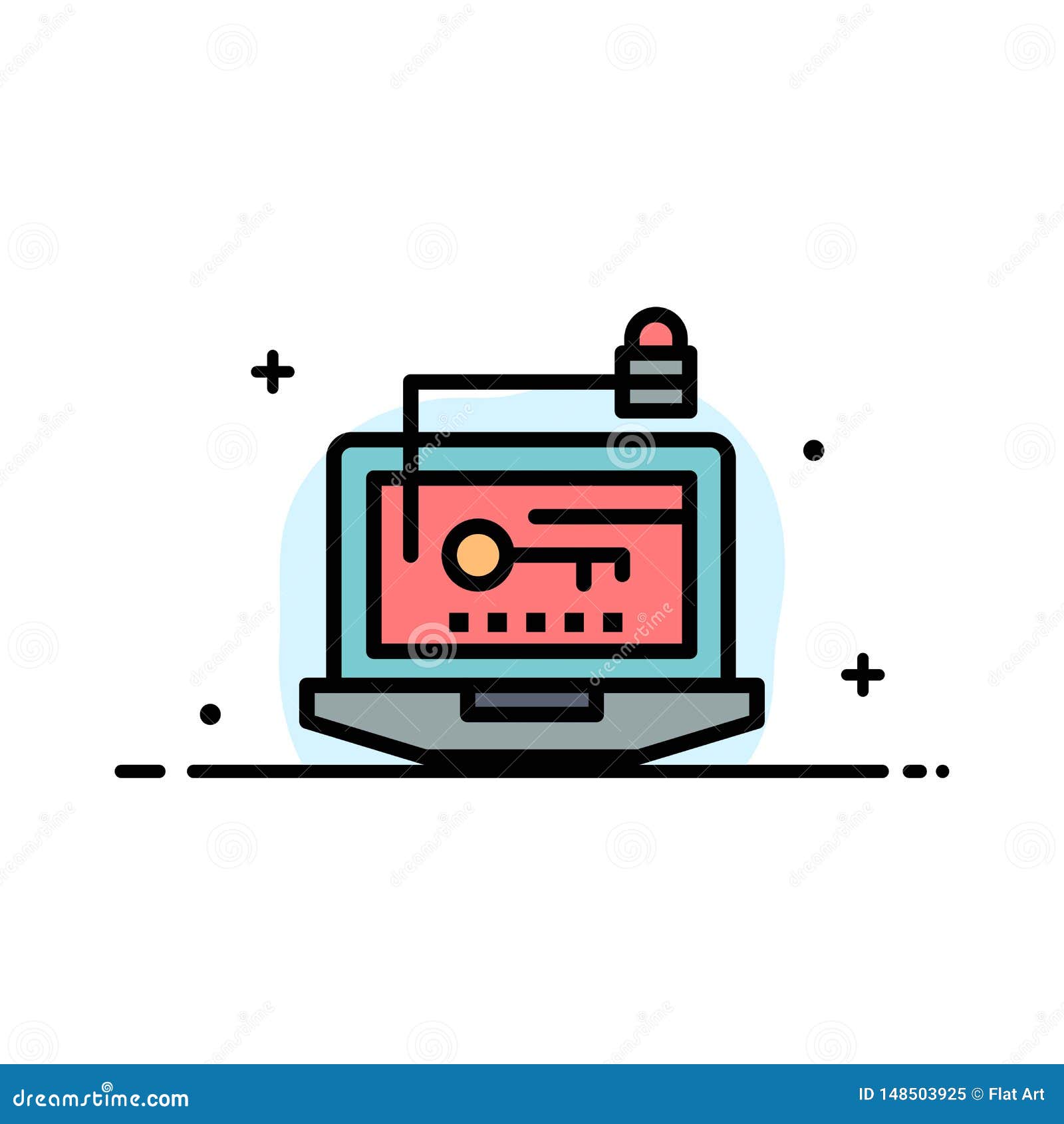 Access, Computer, Hardware, Key, Laptop Business Flat Line Filled Icon ...